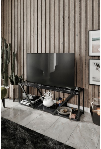 Messer Siyah Mermer Desen Tv Sehpa 120X35 Messer Siyah Mermer Desen Tv Sehpa 120X35