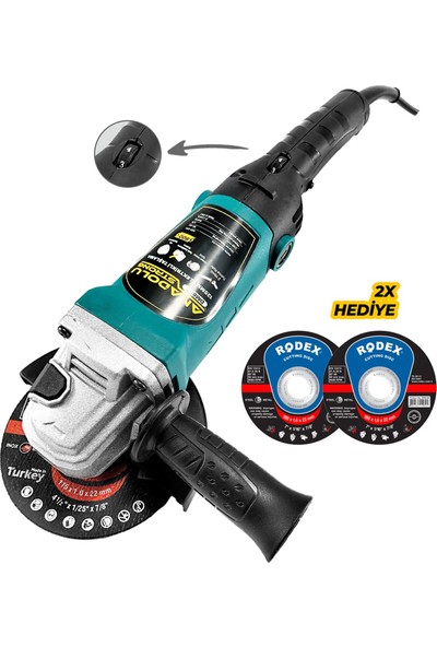 Anadolu Strong Anadolu Strong DM803 Devir Ayarlı Spral Taşlama Makinası N115 mm 2 Adet Disk