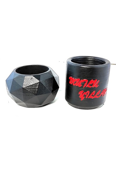 Taş Rüyası Beton Sukulent Siyah Saksı 2'li (Mutlu Yıllar) 0022 Taş Rüyası Beton Sukulent Siyah Saksı 2'li (Mutlu Yıllar) 0022