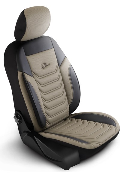 Panda Kılıf Florida Serisi Tam Set Oto Koltuk Kılıfı Bej-Siyah