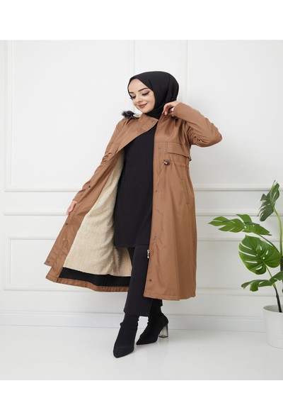 Kmk Water Prof Taba Içi Kürklü Kışlık Battal Mevsimlik Mont & Kaban