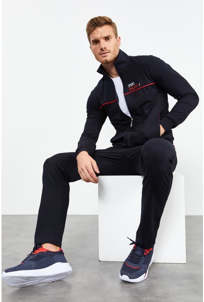 Tommy Life Lacivert Erkek Dik Yaka Fermuarlı Slim Fit Klasik Paça Eşofman Takımı-85141_01 Tommy Life Lacivert Erkek Dik Yaka Fermuarlı Slim Fit Klasik Paça Eşofman Takımı-85141_01