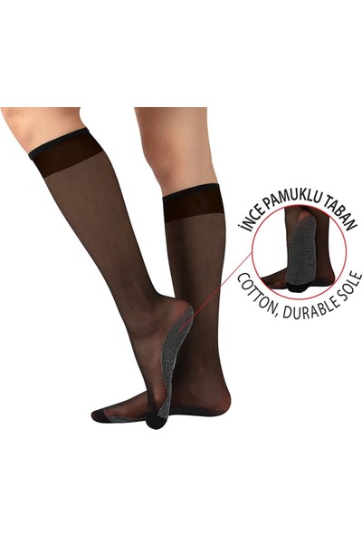Dore Pamuk Tabanlı Fit Dizaltı Kadın Çorap