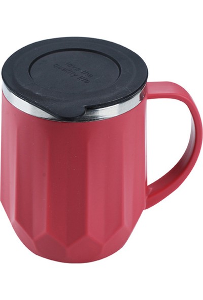 Farfi 400 ml Yaratıcı Çift Katmanlı Su Kupası Kahve Süt Çayı Kapak ile Yalıtımlı Kupa (Yurt Dışından)