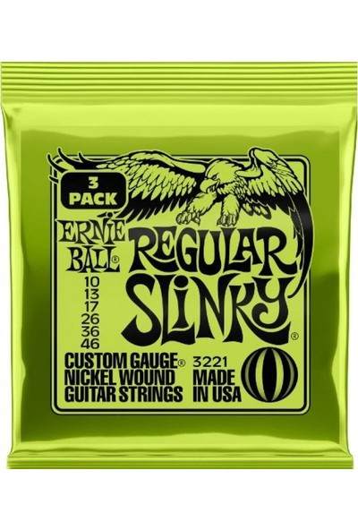 Ernie Ball Ernieball P03221 Regular Slınky 3 Pack Elektro Tel (3lü Paket) Ernie Ball Ernieball P03221 Regular Slınky 3 Pack Elektro Tel (3lü Paket)
