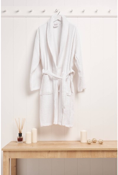 Fiesta Tekli Bornoz - Beyaz