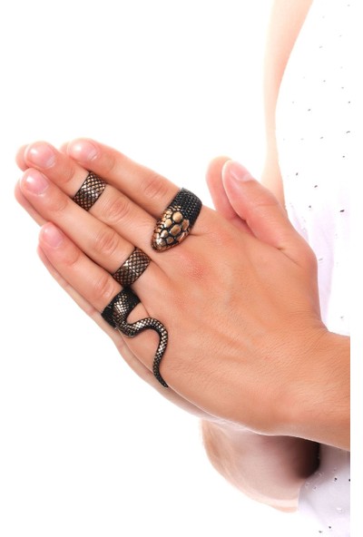 Labalaba Erkek Siyah Oksit Kaplama Kuyumcu Yaldızı Detaylı Ayarlanabilir 4 Parçalı Yılan Yüzük Set Labalaba Erkek Siyah Oksit Kaplama Kuyumcu Yaldızı Detaylı Ayarlanabilir 4 Parçalı Yılan Yüzük Set