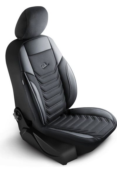 Panda Kılıf Florida Serisi Tam Set Oto Koltuk Kılıfı Gri-Siyah