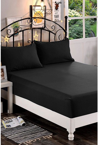 Lady Moda Tek Kişilik Lastikli Çarşaf 120 x 200 cm Siyah