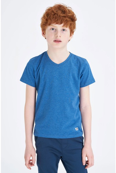 DeFacto Erkek Çocuk Regular Fit V Yaka Kısa Kollu Tişört K1698A620SP