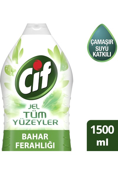 Cif Jel Yüzey Temizleyici Tüm Yüzeyler Bahar Ferahlığı Çamaşır Suyu Katkılı 1500 ML 1 Adet Cif Jel Yüzey Temizleyici Tüm Yüzeyler Bahar Ferahlığı Çamaşır Suyu Katkılı 1500 ML 1 Adet