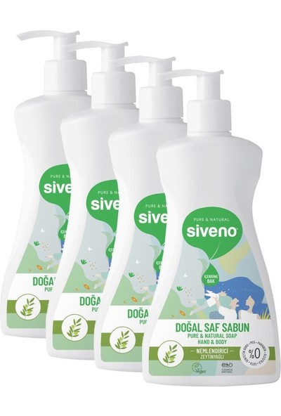 Siveno Zeytinyağlı Doğal Sıvı Sabun 300 ml x 4 Adet Siveno Zeytinyağlı Doğal Sıvı Sabun 300 ml x 4 Adet