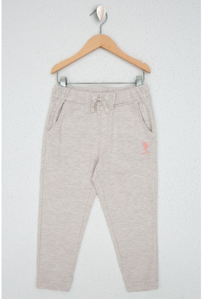U.S. Polo Assn. Kız Çocuk Bej Melanj Örme Pantolon