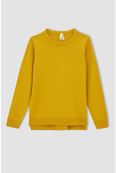 DeFacto Kız Çocuk Bisiklet Yaka Triko Kazak N8505A621AU