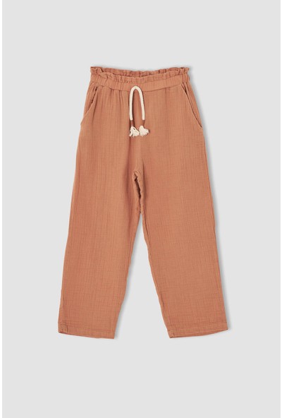 DeFacto Kız Çocuk Esnek Belli Geniş Paça Pantolon V9437A621Hs