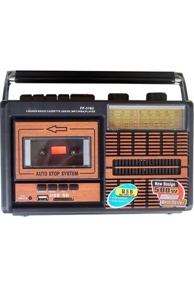 Ultratekno FP-319BT Nostaljik USB Kaset Çalar Alarm Saatli Radyo