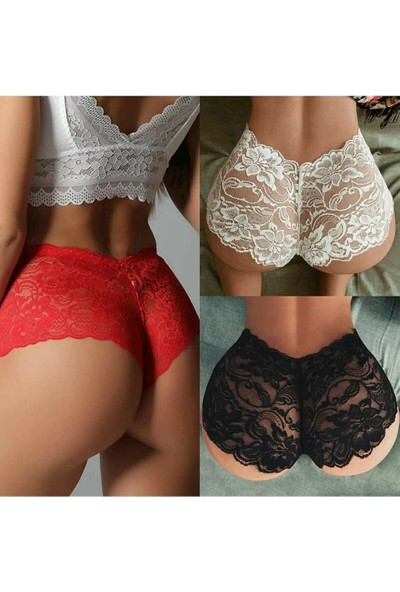 Cindiy Özel Tasarım 3'lü Fantezi Dantel Külot
