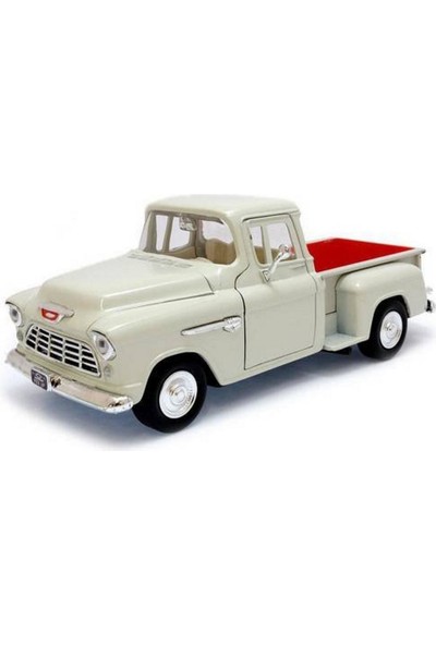 Motormax Motor Max 1955 Chevy 5100 Stepside 1:24 Diecast Model Araba Beyaz Motormax Motor Max 1955 Chevy 5100 Stepside 1:24 Diecast Model Araba Beyaz