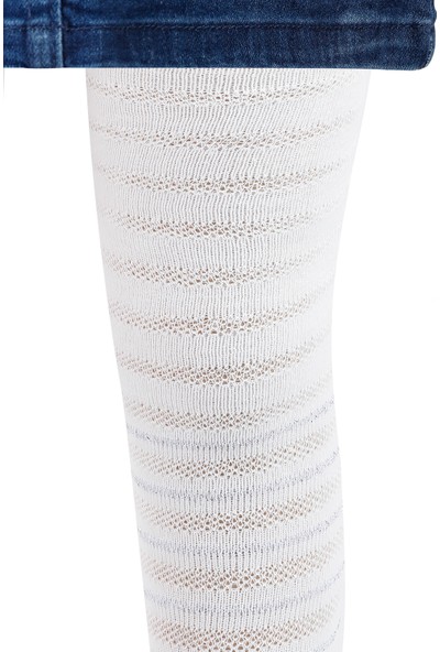 Civil Girls Kız Çocuk Külotlu Çorap 3-11 Yaş Beyaz