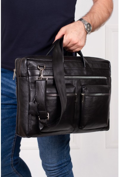 Newish Polo Deri Evrak Notebook (Laptop) Çantası