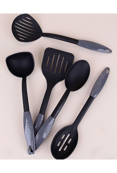 Nergiz Home Lüx Kepçe Kevgir Kaşık Spatula Servis Seti Takımı 5'li Nergiz Home Lüx Kepçe Kevgir Kaşık Spatula Servis Seti Takımı 5'li