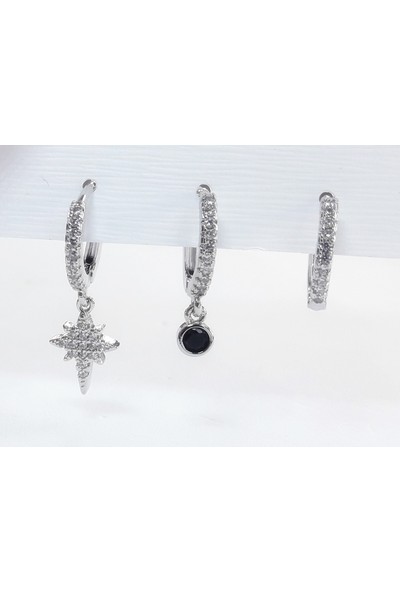 Fashion Jewellery 3'lü Set Kutup Yıldızı Küpe