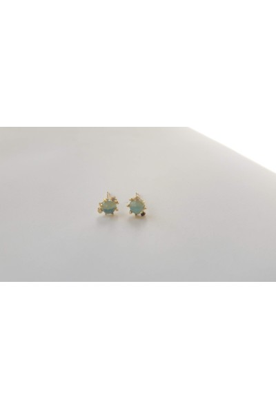 Fashion Jewellery Minimal Mavi Zirkon Taş Küpe Fashion Jewellery Minimal Mavi Zirkon Taş Küpe