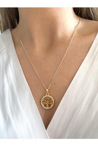 Misshing Kadın Yaşam Ağacı Altın Kaplama Kolye Misshing Kadın Yaşam Ağacı Altın Kaplama Kolye