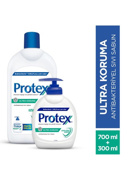 Protex Ultra Uzun Süreli Koruma Antibakteriyel Sıvı Sabun 700 ml + 300 ml