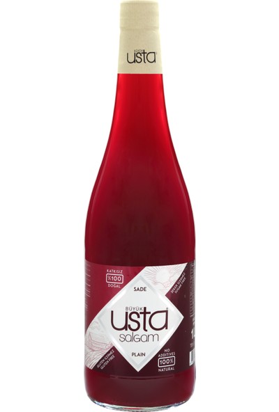 Büyük Usta Şalgam Cam Şişe Acısız 1 lt 4'lü