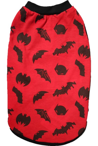 Pettrend Kırmızı Batman Kedi Köpek Tişörtü Kedi Köpek Kıyafeti L