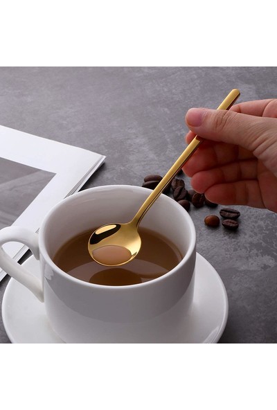 Trend Dünyam 6'lı Gold Çay Kaşığı Kahve Dondurma Tatlı Kek Şeker Kaşık Seti Trend Dünyam 6'lı Gold Çay Kaşığı Kahve Dondurma Tatlı Kek Şeker Kaşık Seti