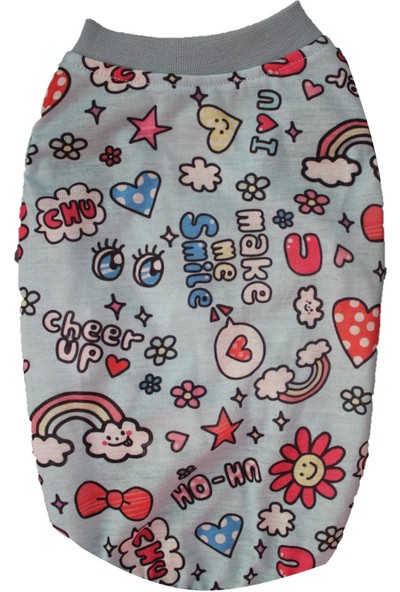 Pawstar Smile Kedi Köpek Tişörtü Kedi Köpek Kıyafeti L