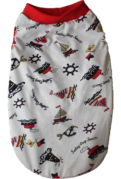 Pawstar Denizci Kedi Köpek Tişörtü Kedi Köpek Kıyafeti Xs