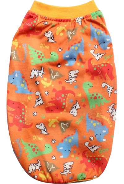 Pawstar Turuncu Dinozorlar Kedi Köpek Tişörtü Kedi Köpek Kıyafeti M