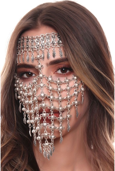 Labalaba Kadın Antik Gümüş Kaplama Ayarlanabilir El Yapımı Peçe Labalaba Kadın Antik Gümüş Kaplama Ayarlanabilir El Yapımı Peçe