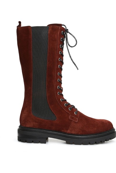 Divarese Bordo Garni Detaylı Kadın Bot