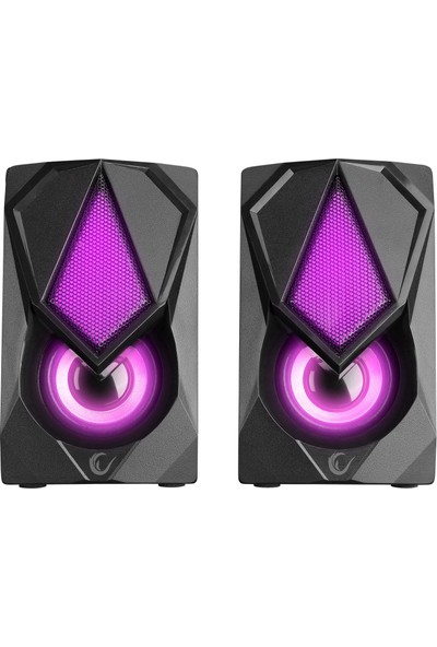 Rampage RMS-G19 2.0 5 Watt LED Işıklı Siyah Multimedia Speaker Rampage RMS-G19 2.0 5 Watt LED Işıklı Siyah Multimedia Speaker