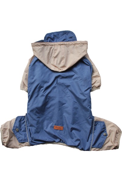Pawstar Dark Blue Big Raincoat Rompers Koyu Mavi Köpek Tulum Yağmurluğu Büyük Irk Köpek Montu Köpek Kıyafeti 5xl