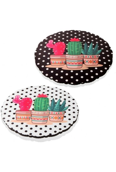 Entarzlife 2 Adet Kaktüs Desenli Ahşap Nihale