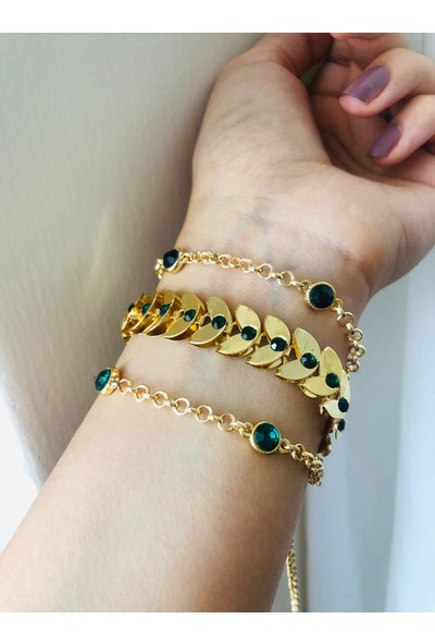 bioaksesuar Kadın Gold Renk Çelik Kombin Bileklik bioaksesuar Kadın Gold Renk Çelik Kombin Bileklik