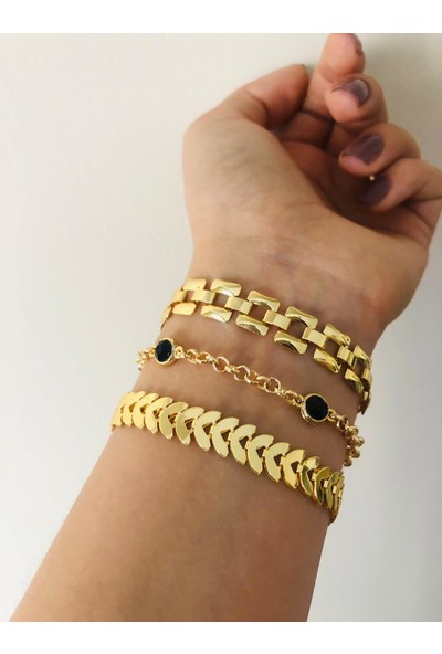 bioaksesuar Kadın Gold Renk Çelik Kombin Bileklik bioaksesuar Kadın Gold Renk Çelik Kombin Bileklik