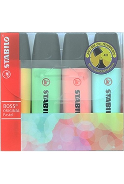 Stabilo Boss Pvc Paket Yeni Pastel Fosforlu Kalem 4'lü Stabilo Boss Pvc Paket Yeni Pastel Fosforlu Kalem 4'lü