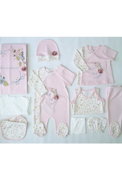Babydola Çiçek Baskılı 10LU Kız Bebek Pembe Hastane Çıkışı Babydola Çiçek Baskılı 10LU Kız Bebek Pembe Hastane Çıkışı