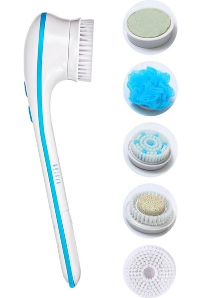 Mujgan 5 Başlıklı Elektronik Duş Fırçası & Spa Masaj Aleti Banyo Seti 30 cm