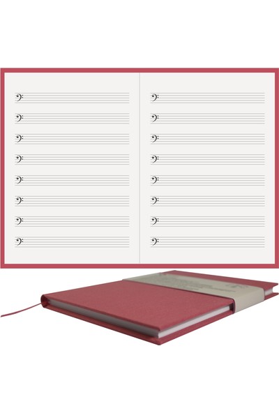 Müzik Nota Defteri (Fa Anahtarlı) Viskon Kumaş Ciltleme %100 El Yapımı, El Dikişi Müzik Nota Defteri (Fa Anahtarlı) Viskon Kumaş Ciltleme %100 El Yapımı, El Dikişi