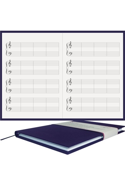 Piyano Nota Defteri (Çift Porte Sol Fa Anahtarlı) Viskon Kumaş Ciltleme %100 El Yapımı, El Dikişi Piyano Nota Defteri (Çift Porte Sol Fa Anahtarlı) Viskon Kumaş Ciltleme %100 El Yapımı, El Dikişi