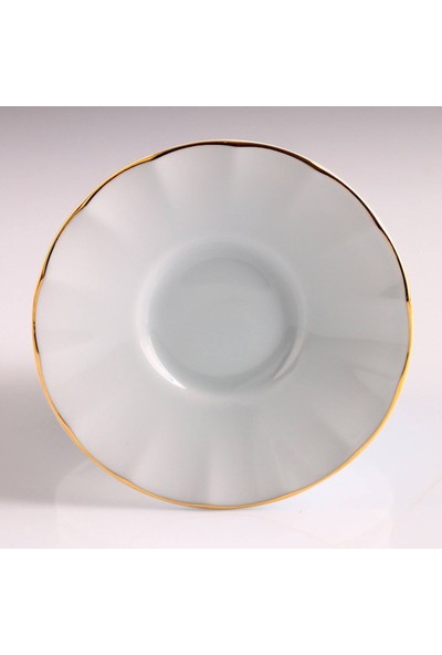 Porland 6'lı Porselen Altın Fileli Kahve Çay Tabağı Porland 6'lı Porselen Altın Fileli Kahve Çay Tabağı