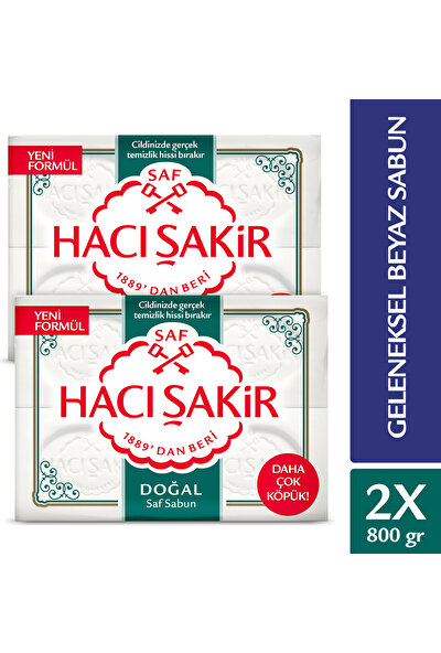 Hacı Şakir Doğal Saf Geleneksel Beyaz Sabun 4X200 gr x 2 Adet