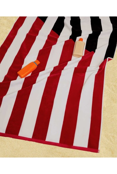 Maisonette Efes Plaj Havlusu 86 x 173 cm Siyah-Kırmızı